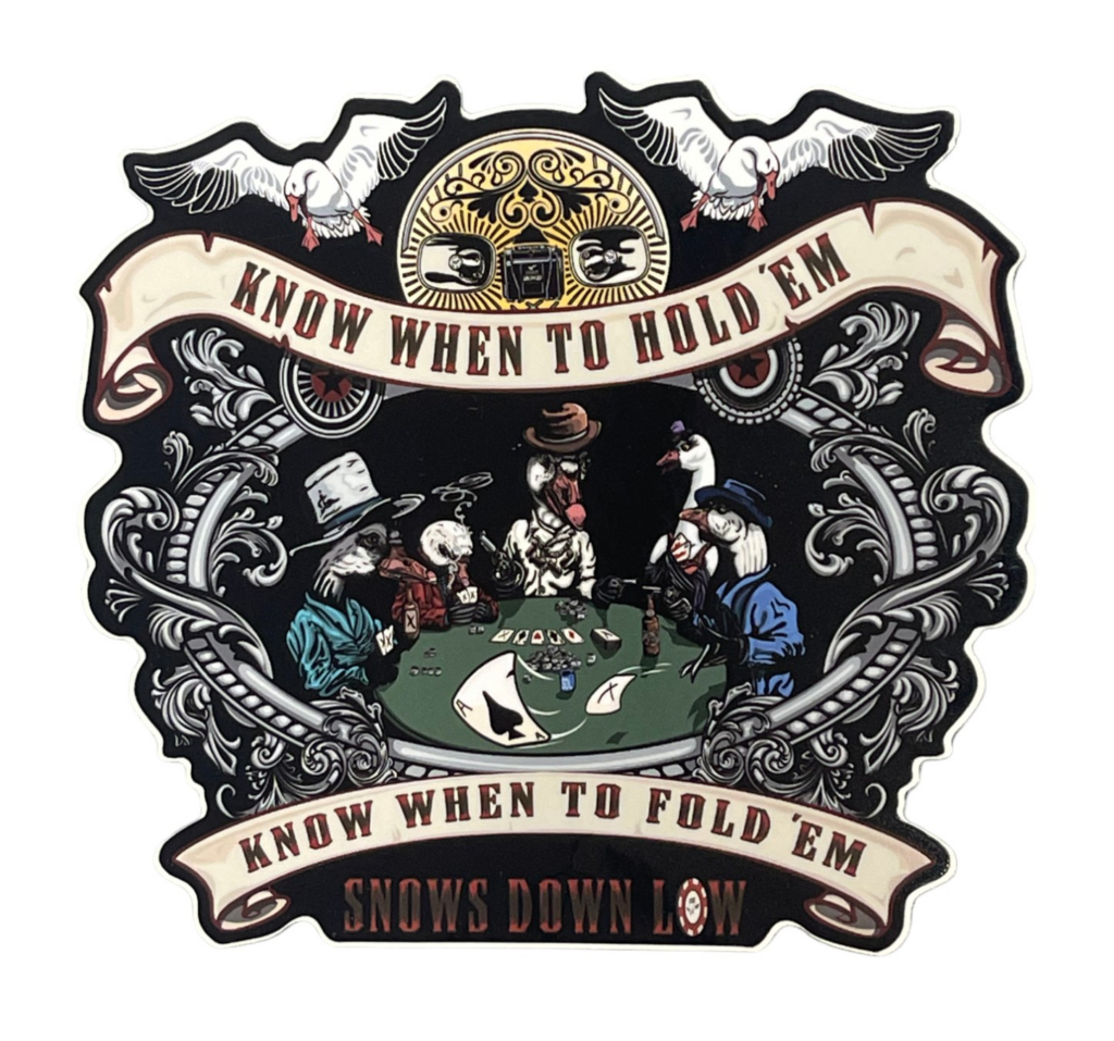 "The Gambler" Snow Goose Vinyl Sticker - Snows Down Low