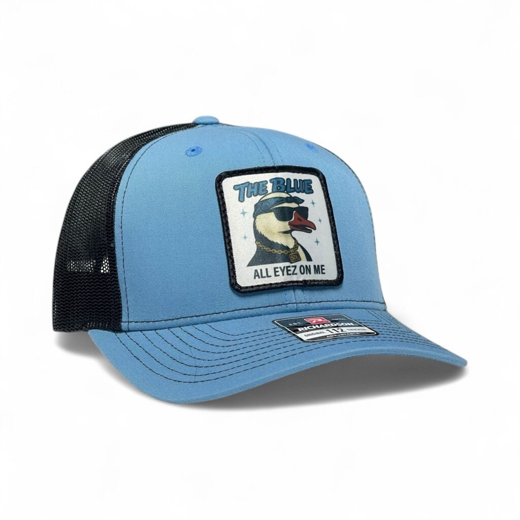 The Blue "All Eyez on Me" Hat - Columbia Blue/Black R112 - Snows Down Low